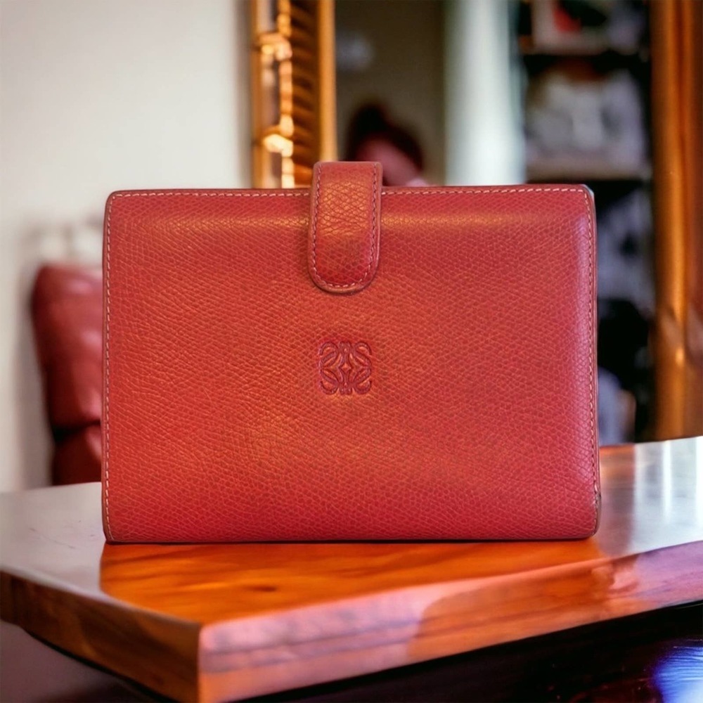 Loewe Red Compact Wallet Multiple Pockets - Gem